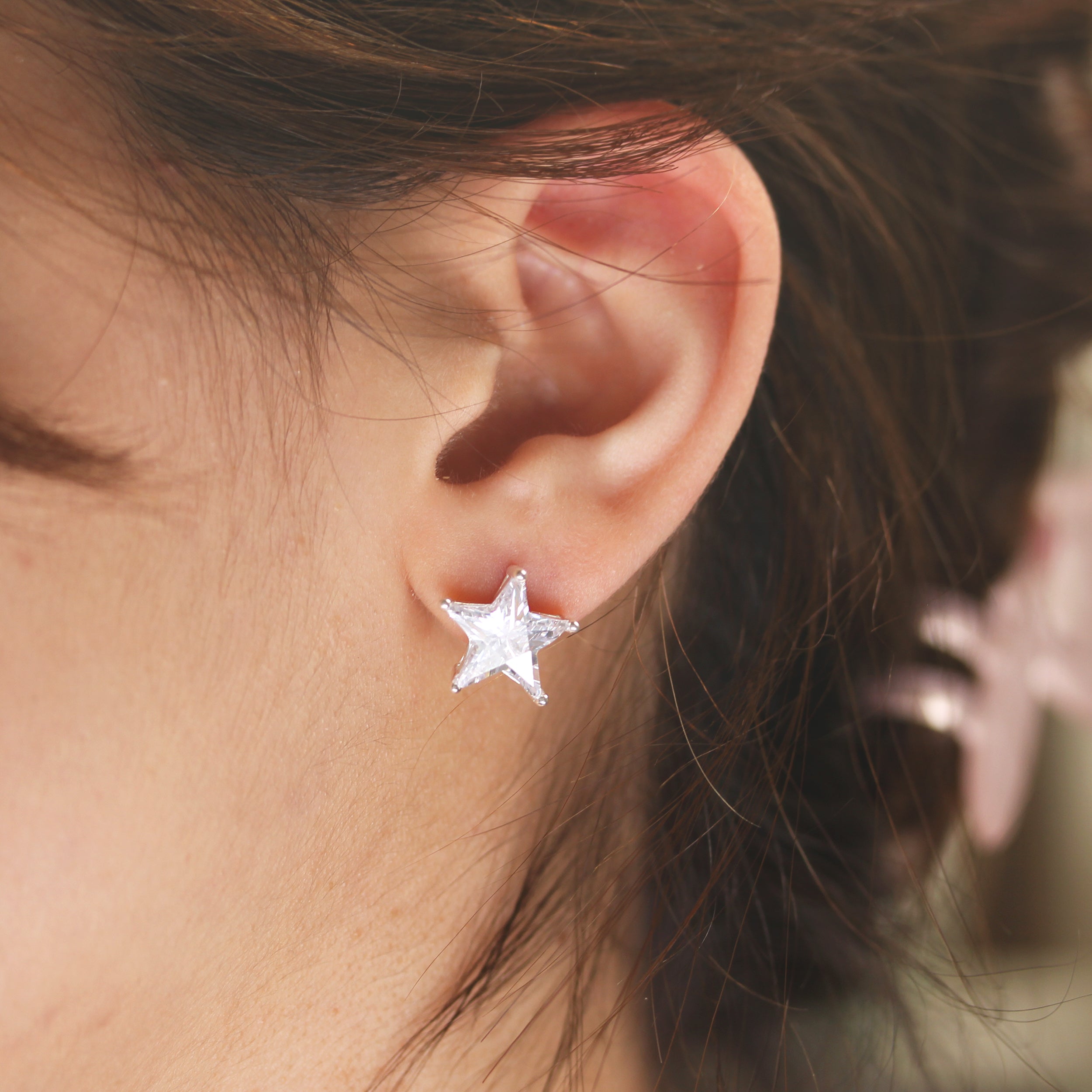 Large Sterling Cubic Star Studs – Mayas Gems