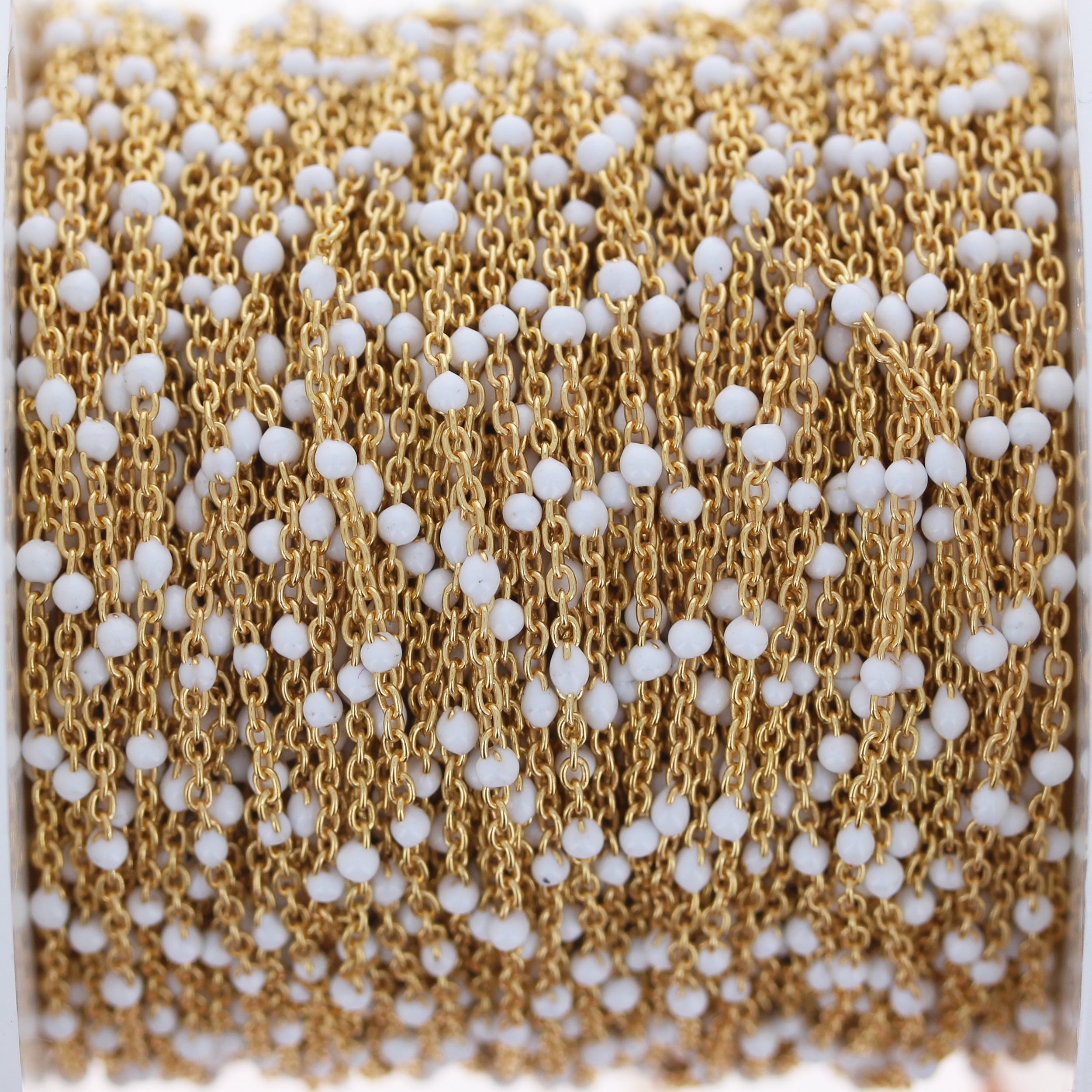 14kt GF White Bead Cable Chain – Mayas Gems