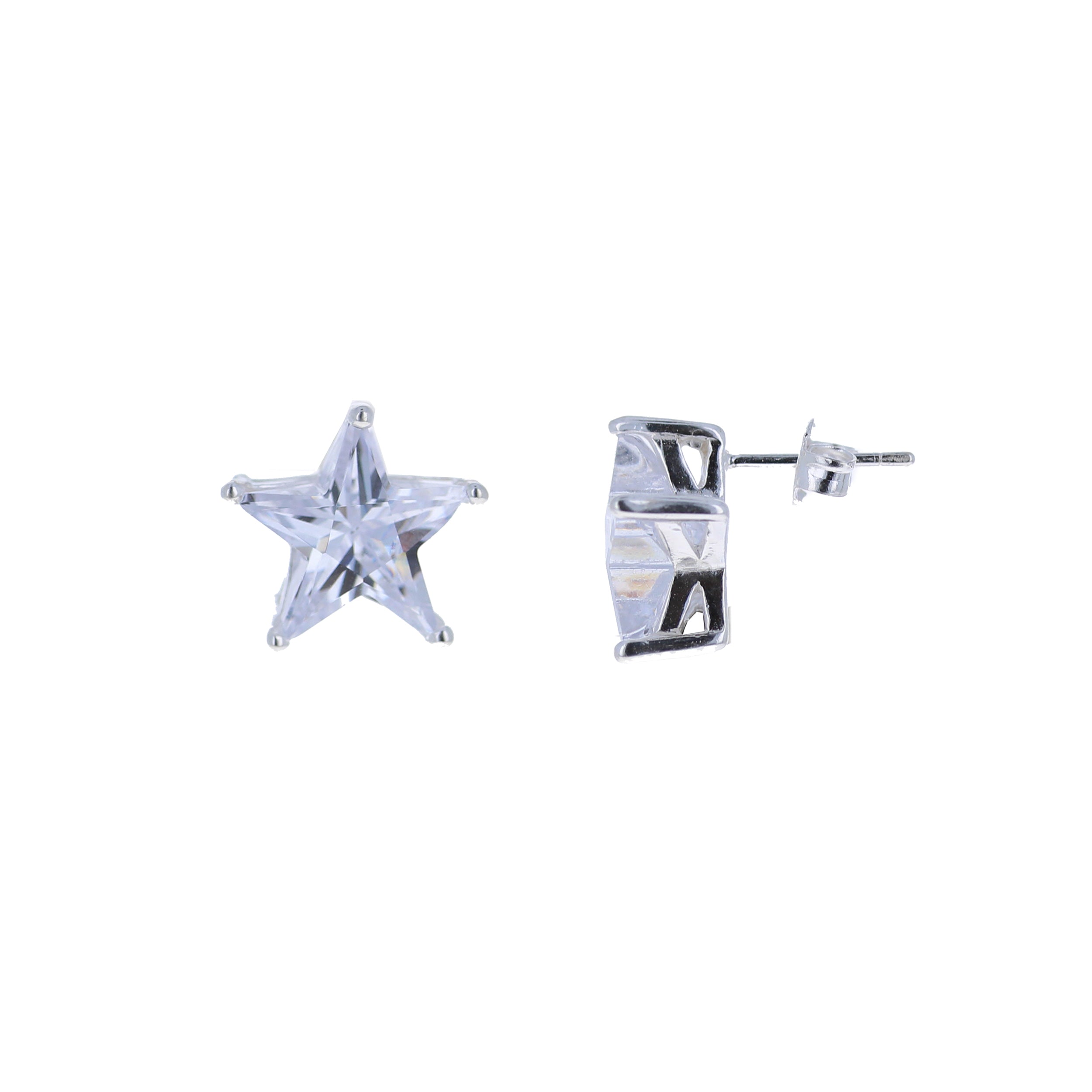Large Sterling Cubic Star Studs – Mayas Gems