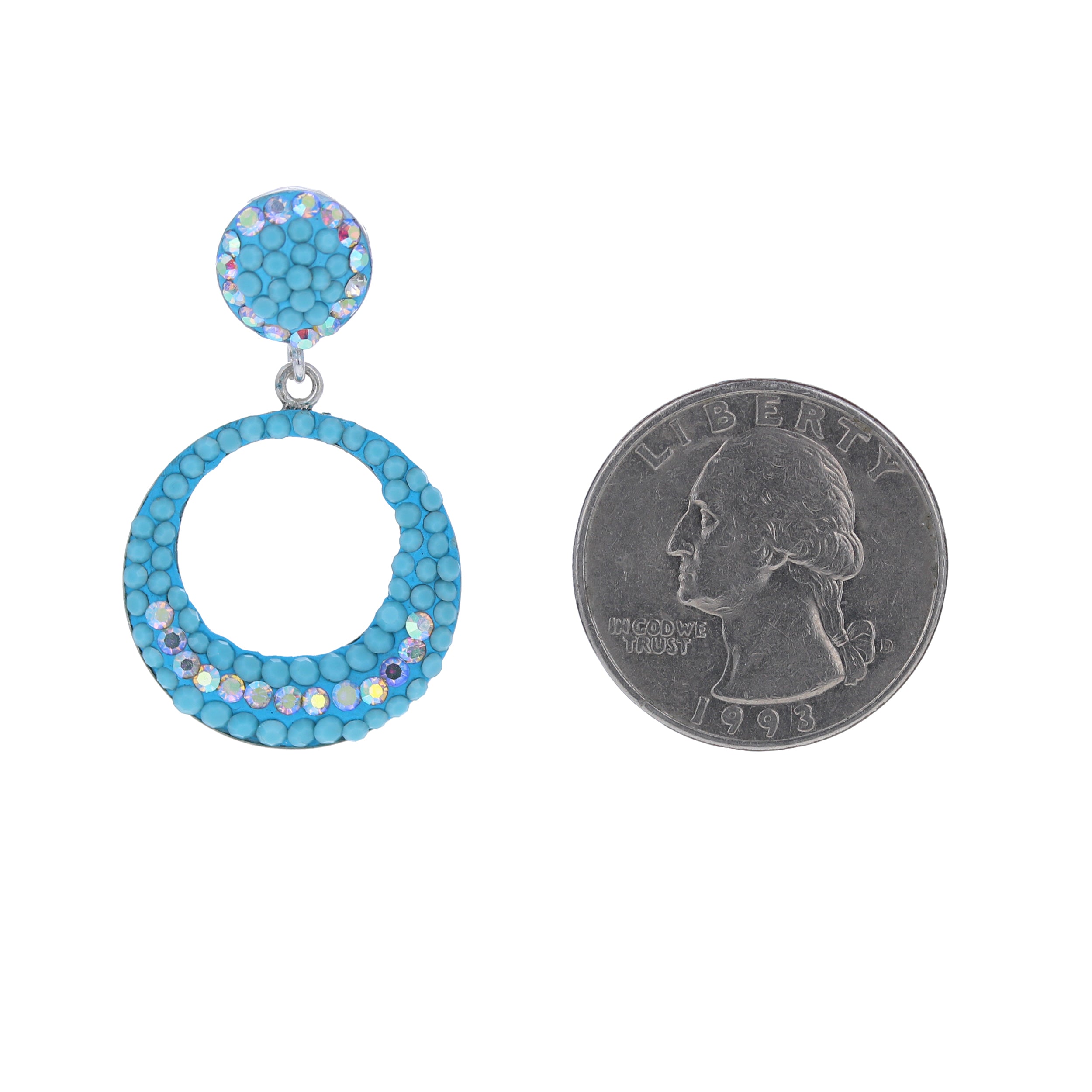 Turquoise Crystal Round Drops – Mayas Gems